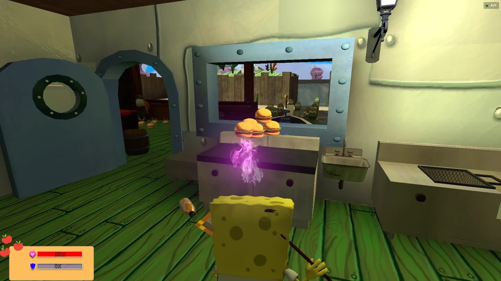 我的世界海绵宝宝:海绵宝宝用魔法书制作美味蟹黄堡