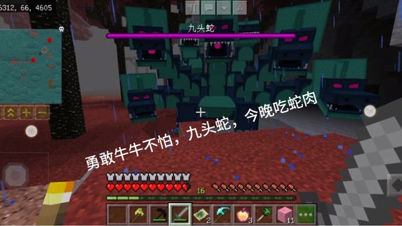 我的世界这九头蛇好憨,冲冲冲,今晚吃蛇肉!
