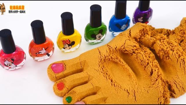 趣味太空沙 太空沙制作大脚丫 少儿玩具 少儿动画