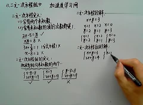七年级数学下册《二元一次方程组》二元一次方程组 视频讲解 初一...