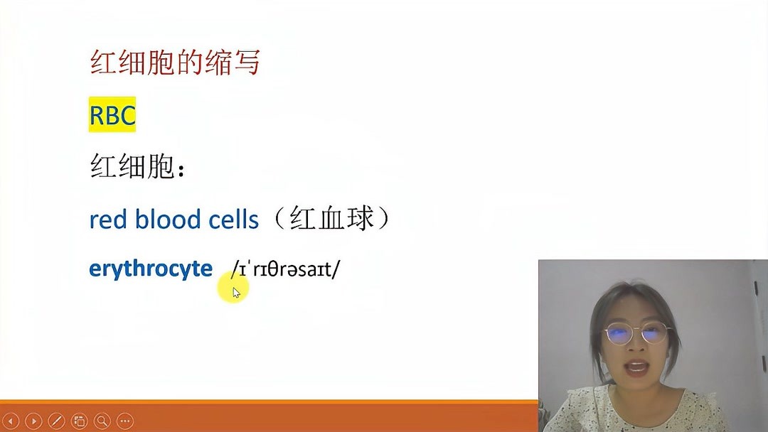 红细胞的英文缩写