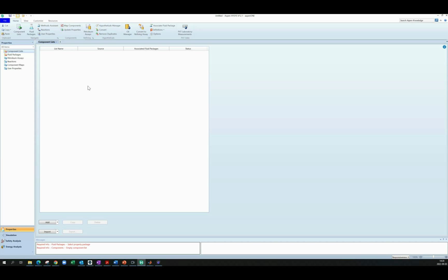 Aspen Hysys 手把手教程V1 新建,物料定义