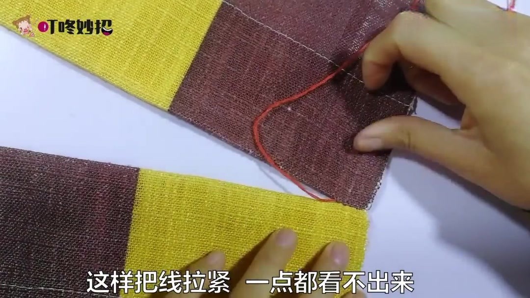 慢动作分享藏针缝法,又叫暗针缝,用于衣服开线免拆里子无痕修复
