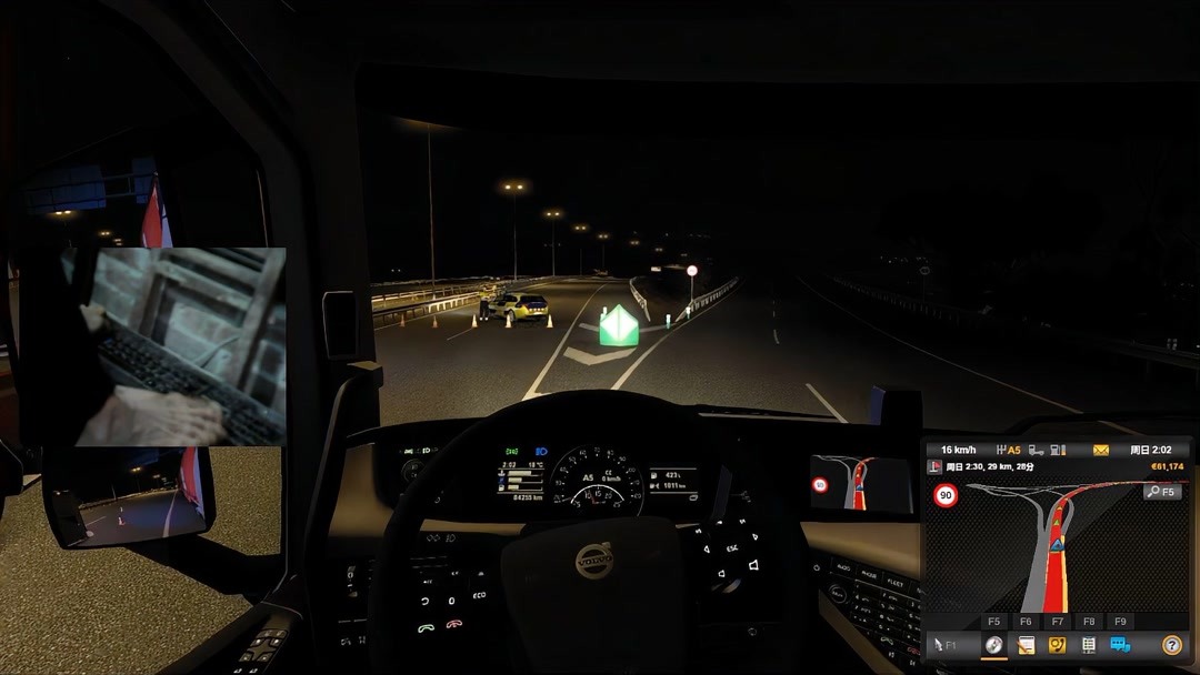 欧洲卡车模拟2创业记41:运送飞机轮胎到巴塞罗那,遇到事故封路