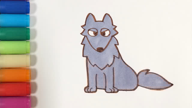 儿歌多多动物简笔画狼 学画森林中凶猛的大灰狼