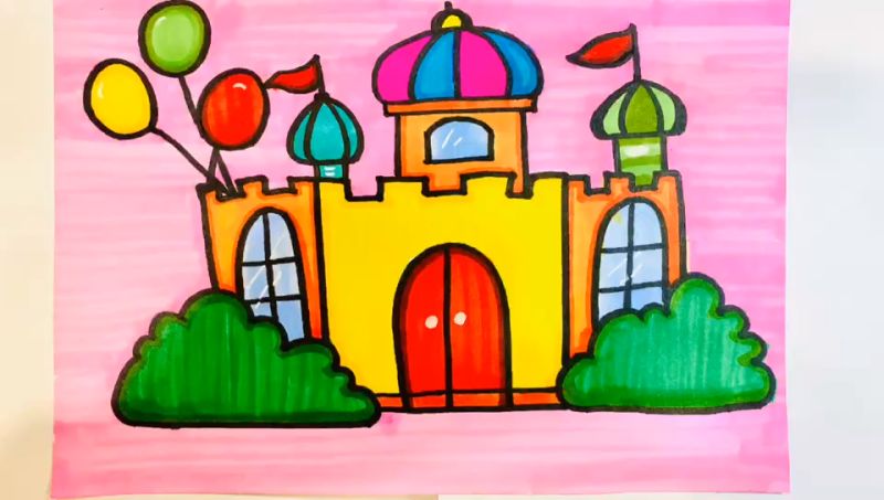 #简笔画教程# 趣味简笔画:多么漂亮的梦幻城堡呀,小朋友们快快动手画...