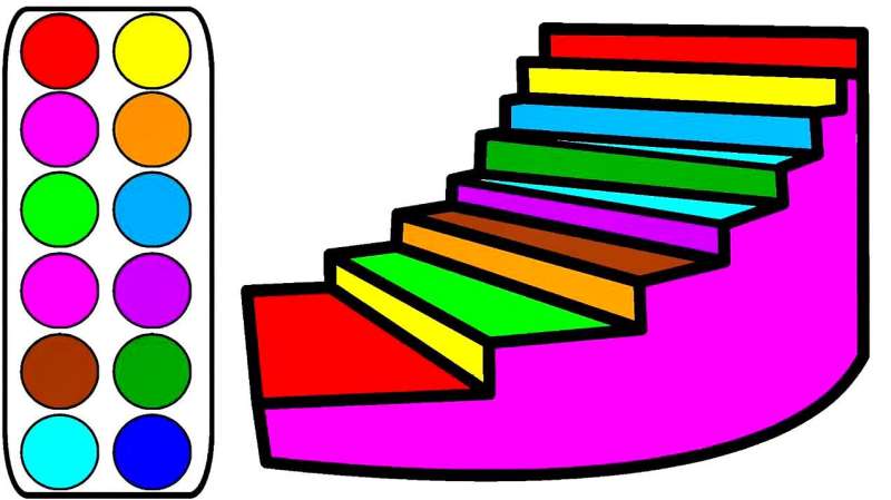 儿童早教绘画视频,教孩子们绘制一个旋转楼梯