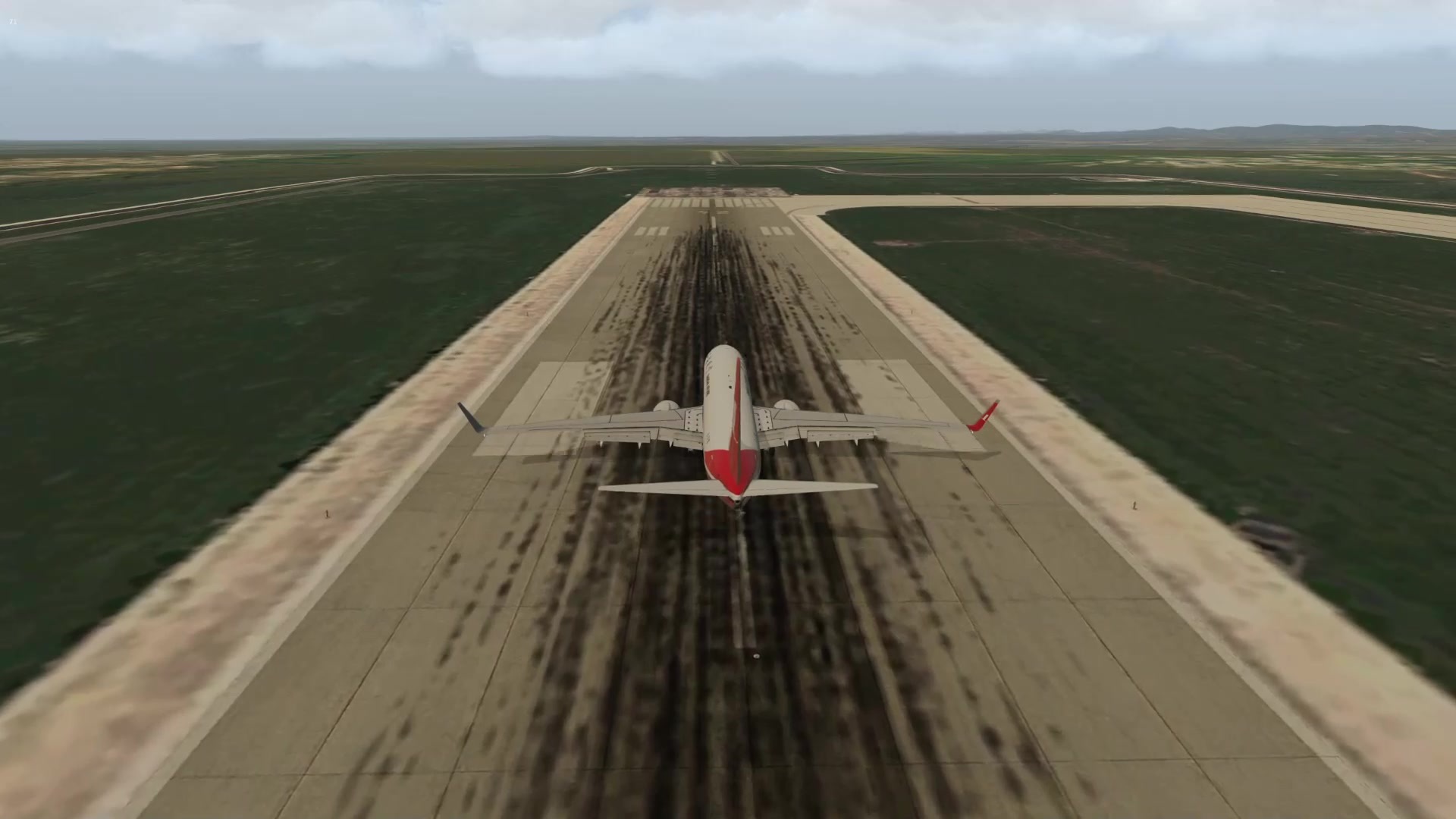 XPLANE11落地错过着陆区域,用完3200米跑道才刹住