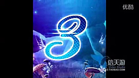 3345海洋背景倒计时数字阿拉伯数字炫动时尚视频素材