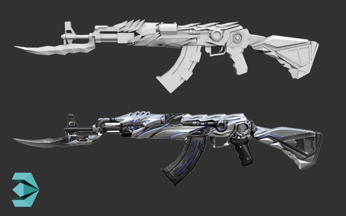 【3dmax枪械建模】cf神器“AK无影”模型制作,学会这不是想拥有就...