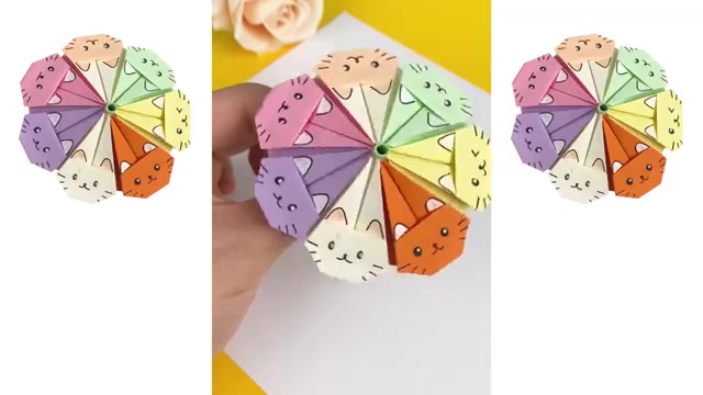 哇哦~这么迷你又可爱的折纸小猫雨伞,简单几步就能完成!