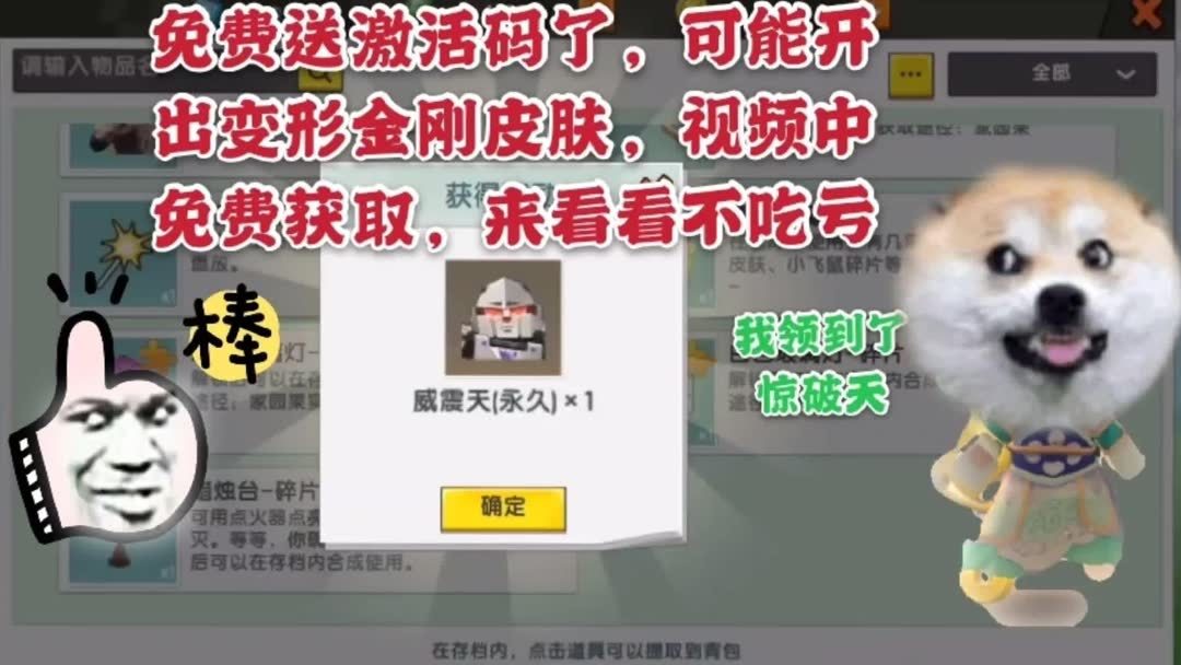 迷你世界鉴赏家免费送激活码啦,能开出新变形金刚皮肤的激活码哦