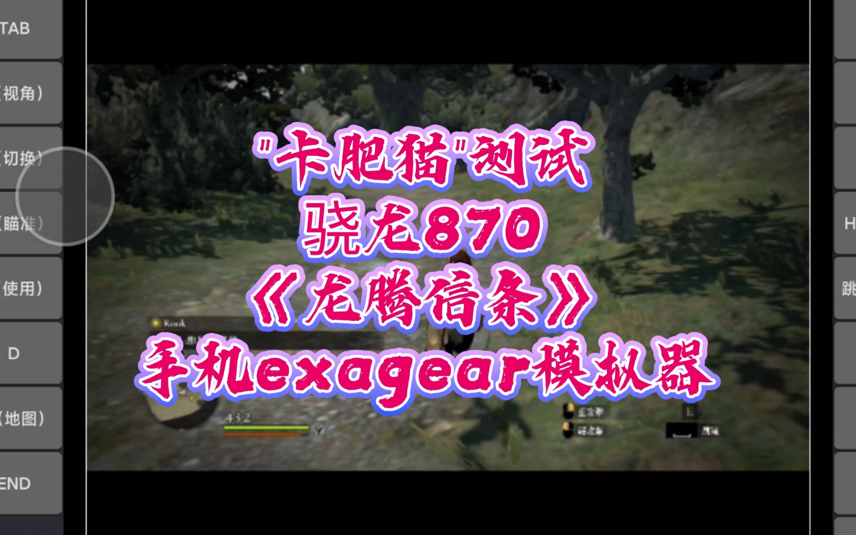 卡肥猫测试:骁龙870玩电脑《龙腾信条》,手机exagear模拟器。