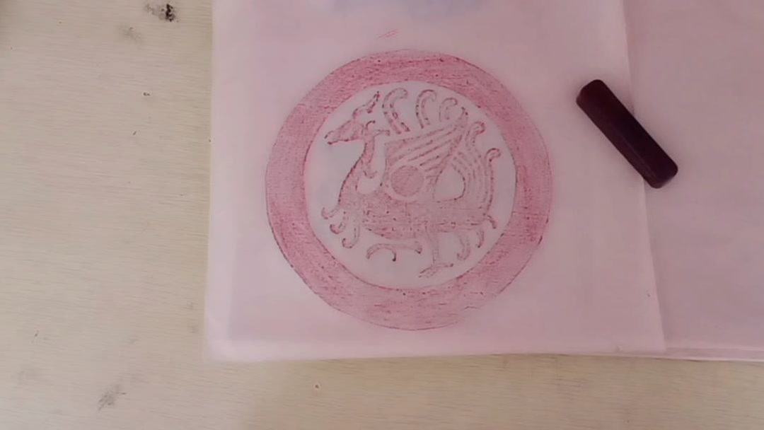 傲利美红色墨块拓墨,幼儿手工