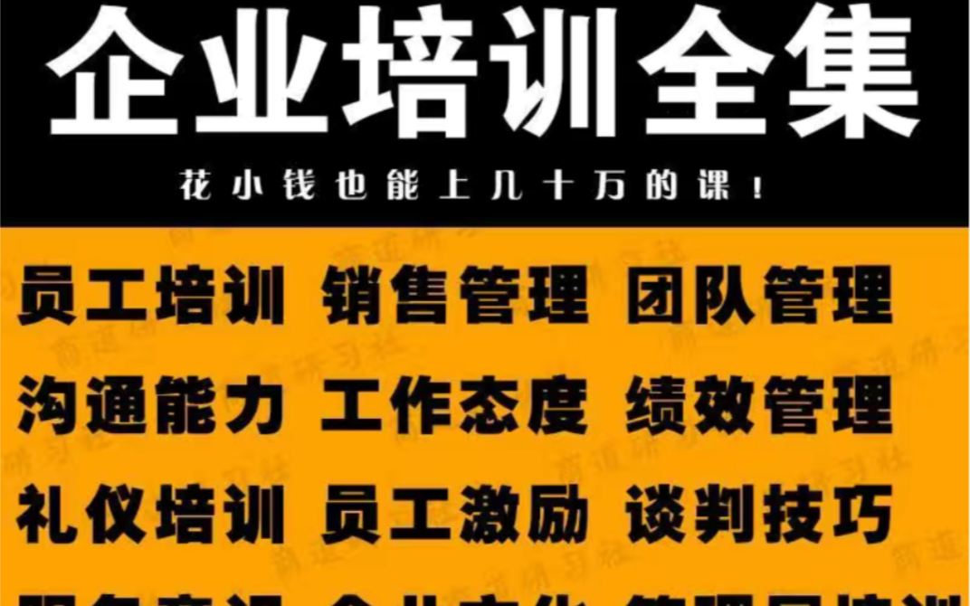 企业管理培训课程讲座大全集视频余世维团队员工营销培训