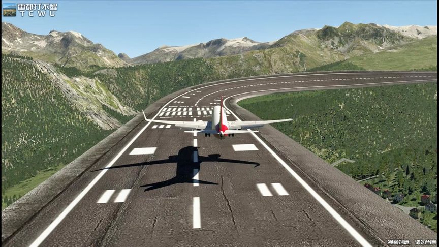 好看,客机在高空弯道跑到降落模拟