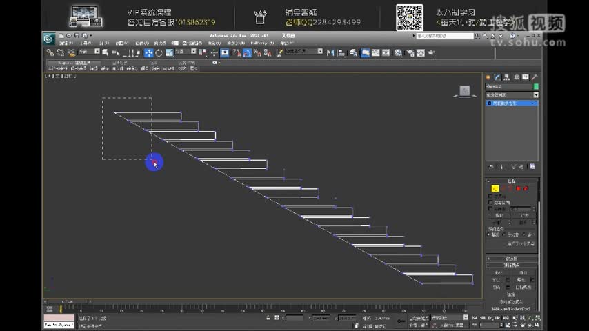 3DMAX效果图别墅中式空中楼梯建模