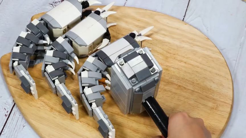 乐高美食创意积木拼搭视频,天妇罗炸虾!#定格动画