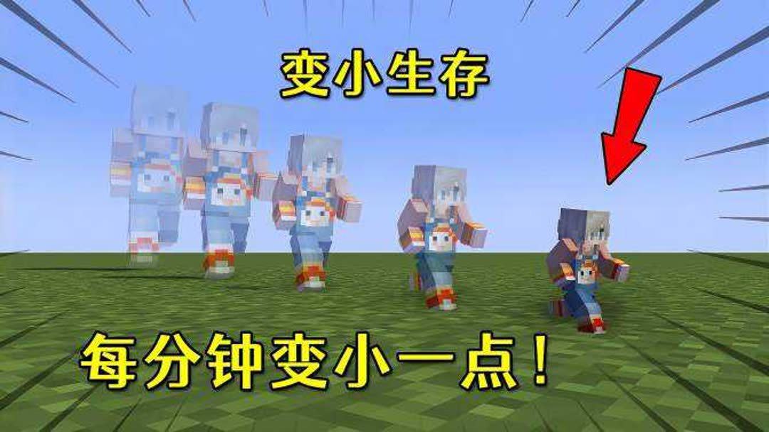 我的世界:当玩家每分钟都会变小一点!该如何生存下去?