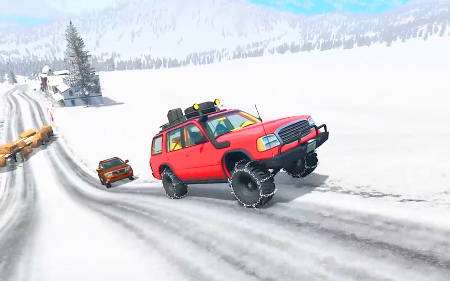 车祸模拟器:村里举办车辆雪地爬坡比赛