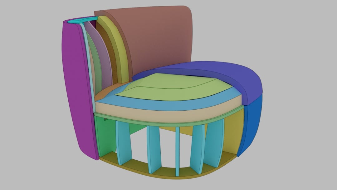沙发电脑3D放样-单椅-3画棉-皮