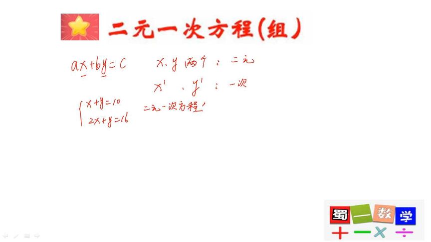 初中数学同步课堂七年级下册二元一次方程(组)含义、解法及应用
