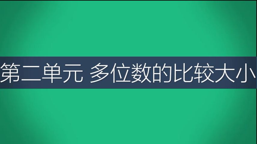 苏教版四年级下册 第二单元 认识多位数之三 (多位数比较大小)