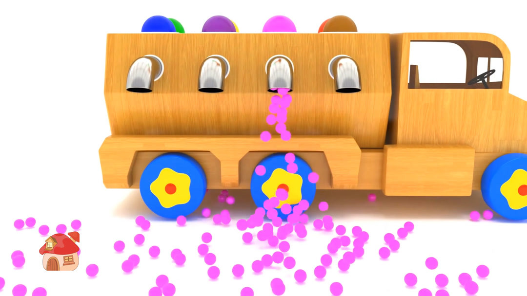 儿童学习颜色与洒水车校车玩具