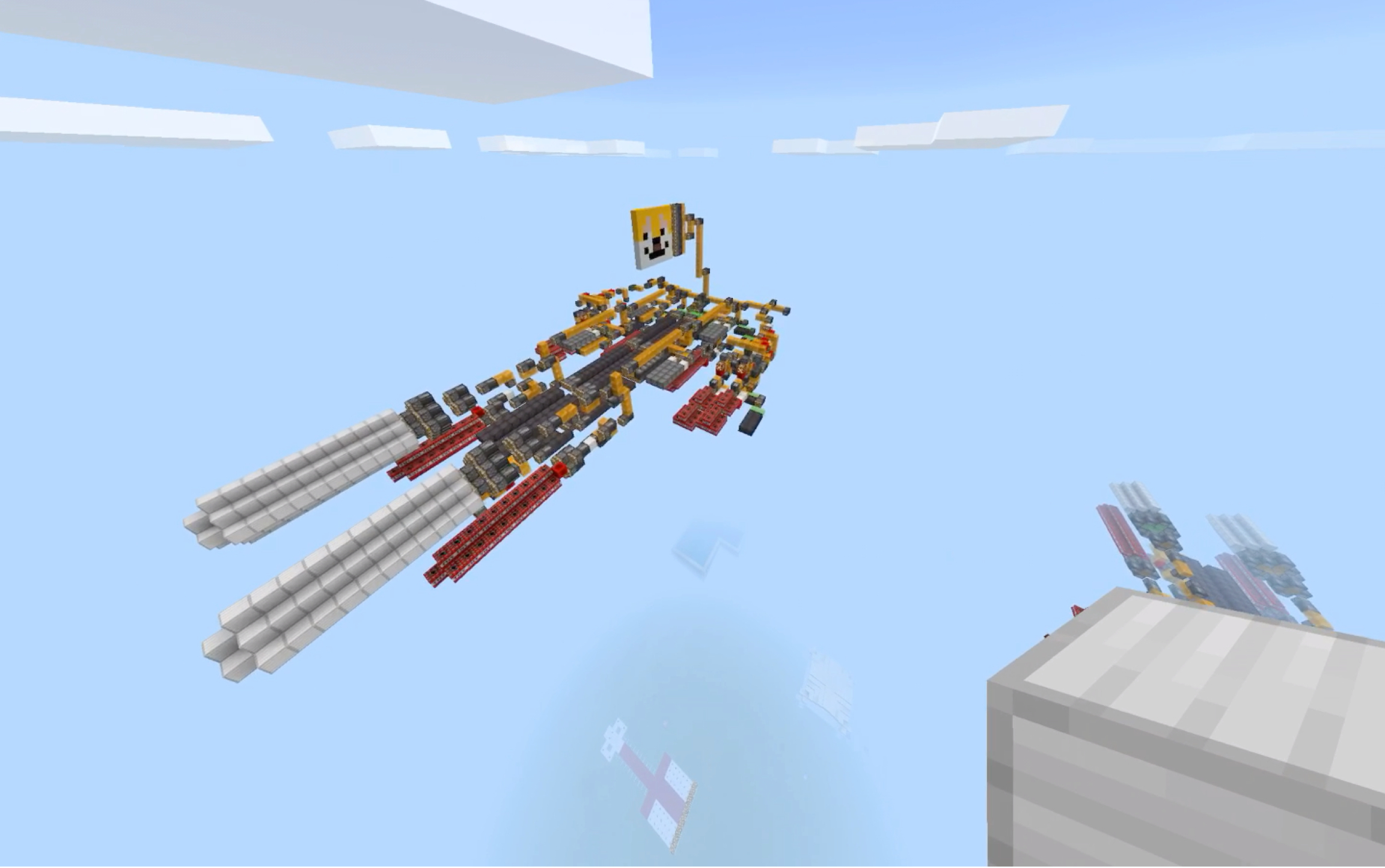 一个五年级小学生造的红石战舰