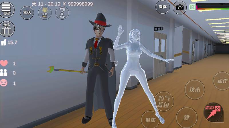 樱花校园模拟器:魔法师就是厉害,能让凶狠的塑雕人跳起温柔舞蹈