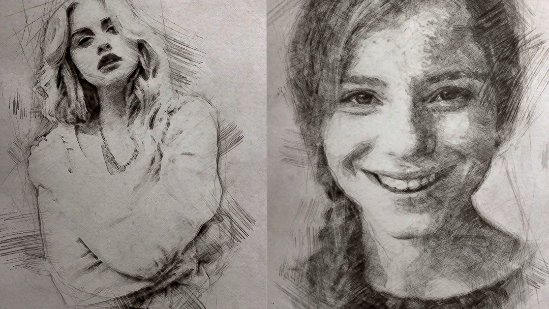 怎么做照片转素描铅笔画PS动作下载教程