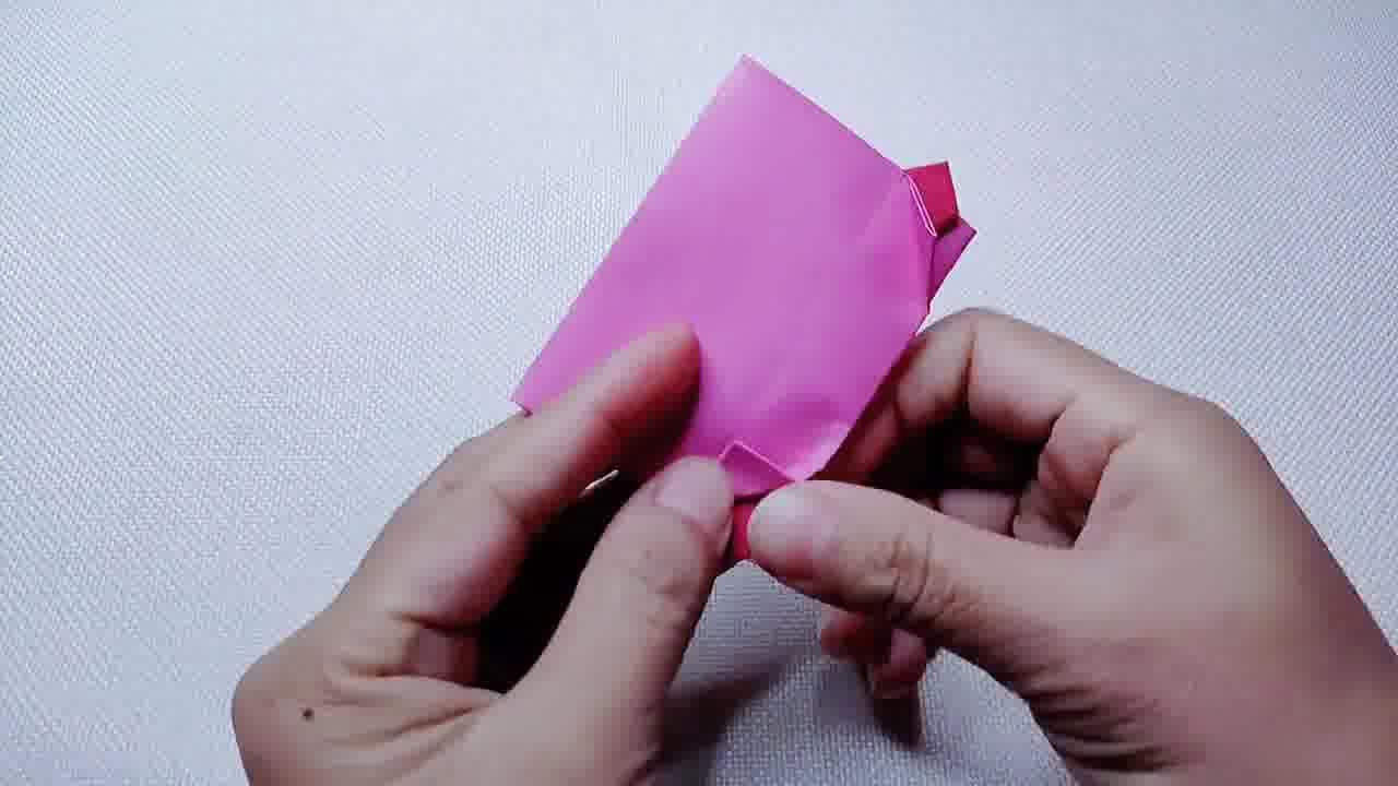 教你制作会动的嘴巴折纸,烈焰红唇折纸,好玩有趣