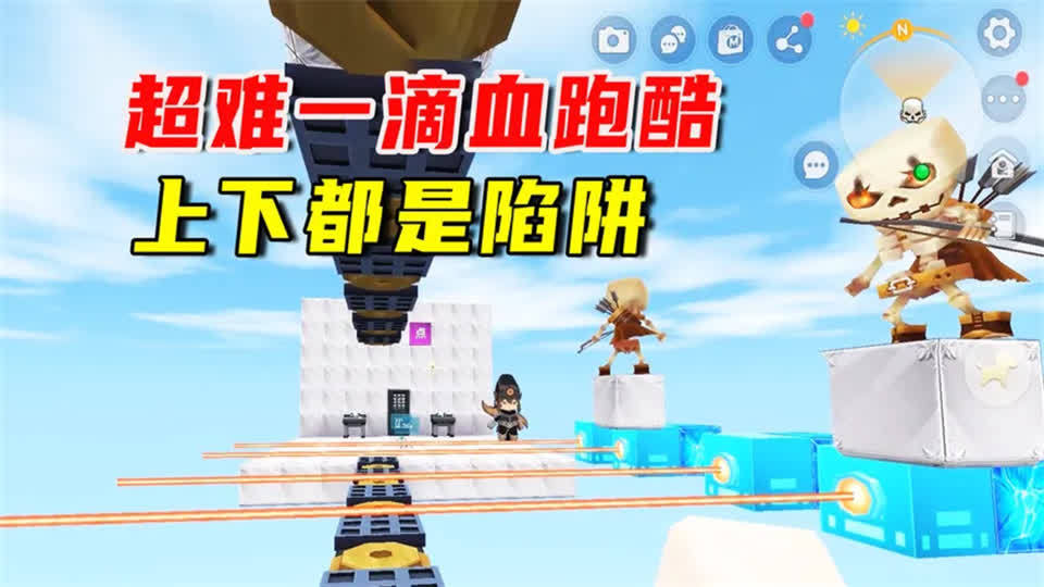 迷你世界:小宇家族超难一滴血跑酷,上下都是陷阱