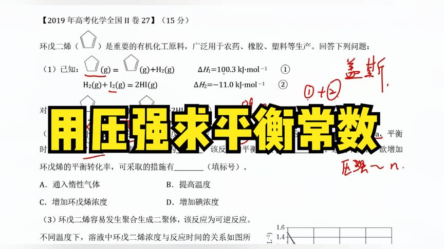 高考全国卷详解:易错点,如何用压强求平衡常数和转化率?