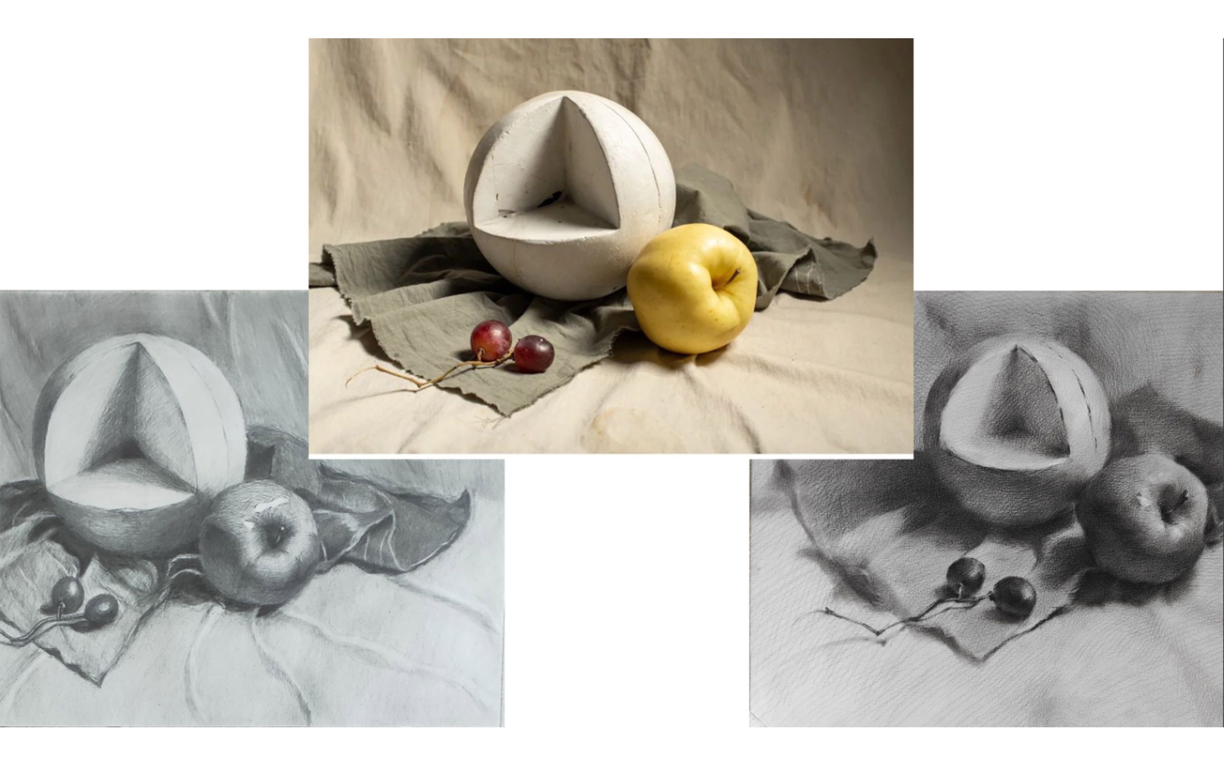 【茄子素描】如何画出空间感?一次讲清楚 --周绘活动101期-点评改画...