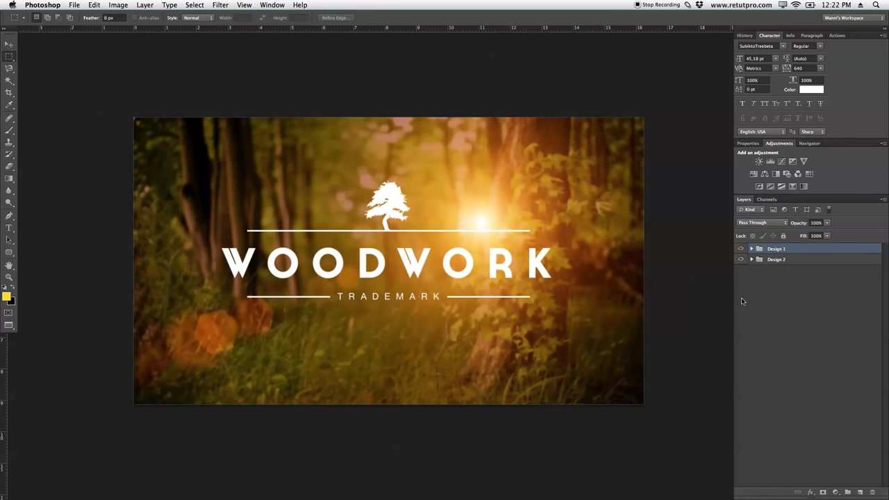 【安个猪头的Y2B】How To Design A Simple Wood Logo In Photoshop