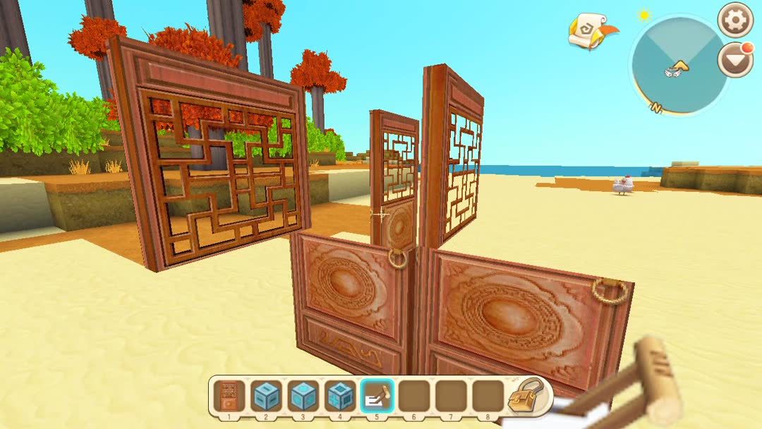 迷你世界:制作双开门教程,一扇门可以变成两头开的双开门