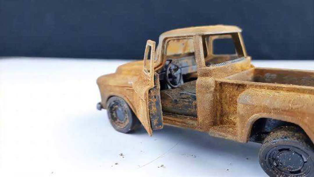 1955年雪佛兰皮卡模型修复,换装技术很惊艳