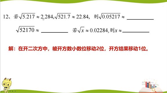 初中七年级数学下册第6章第1课 算术平方根练习讲解(3)