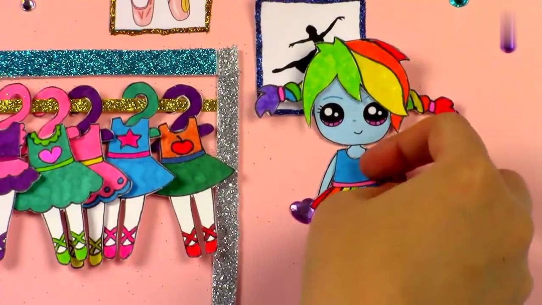 手工作品创意DIY纸娃娃女孩做漂亮闪亮的裙子,做法真的都很简单