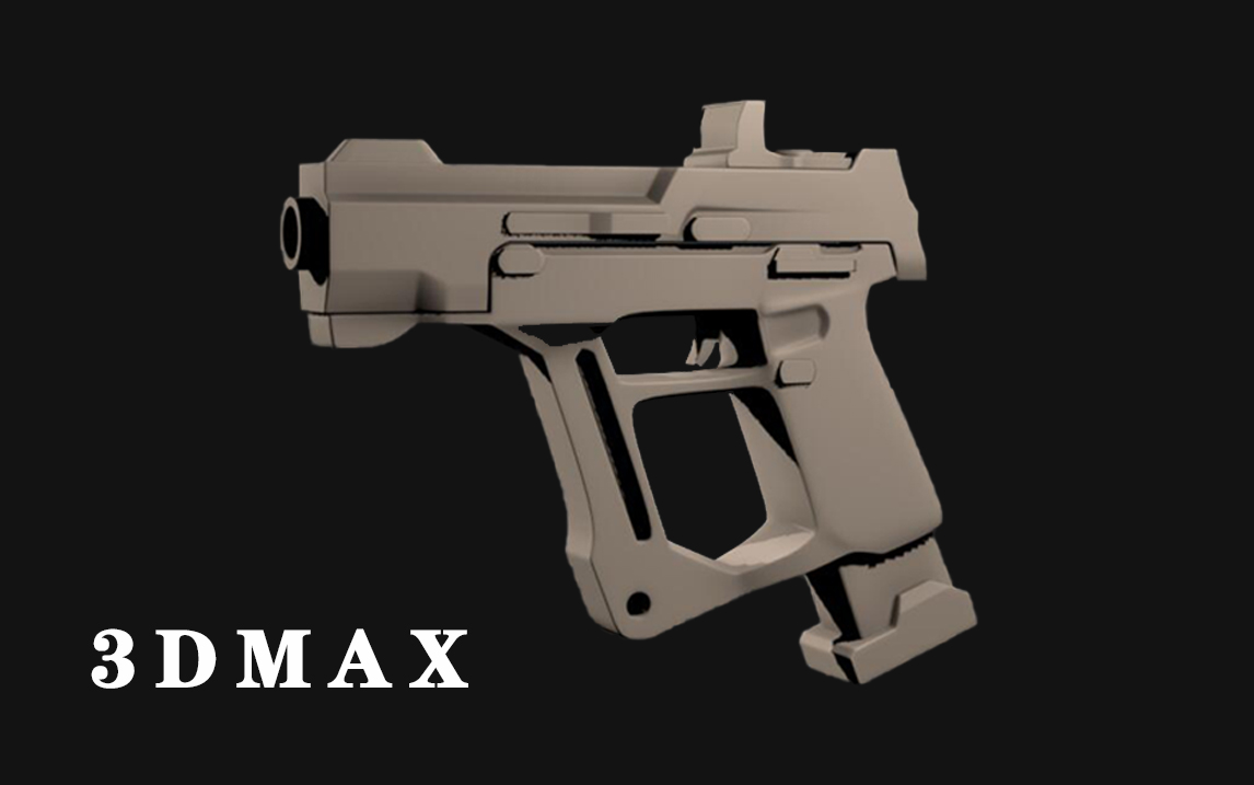 【3dmax】零基础制作手枪高模,3dmax枪械建模详细教程