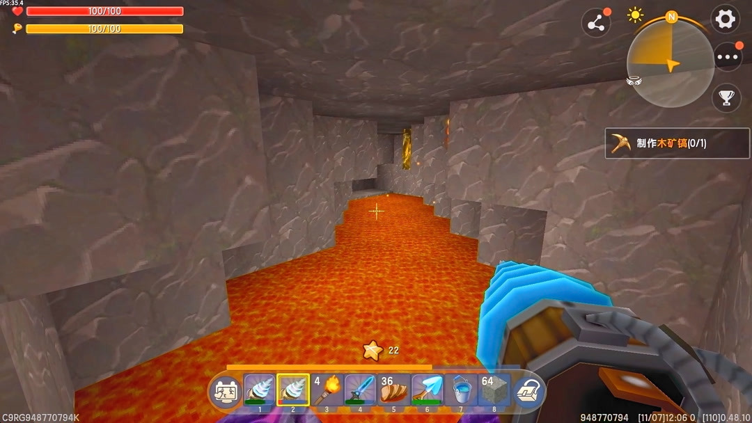 迷你世界奥特曼:迪迦奥特曼跳进山洞深处熔浆池里挖钻石