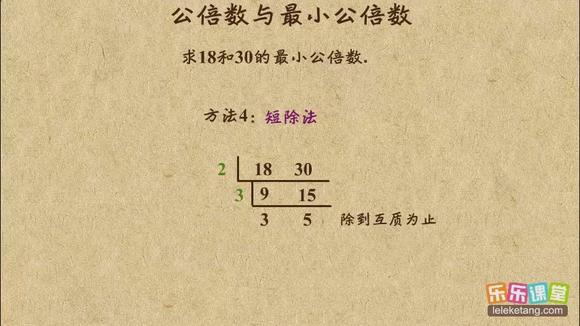 公倍数与最小公倍数 小学数学五年级下 乐乐课堂天天练vip