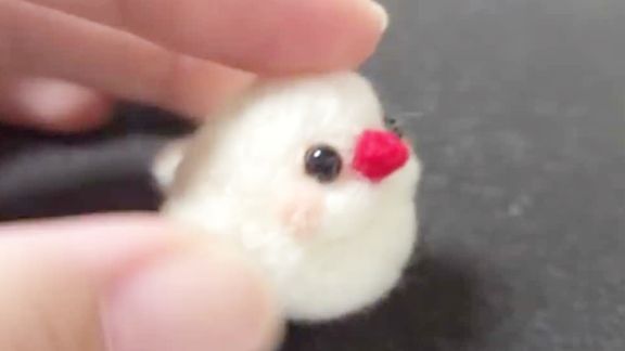 羊毛毡手工教程:教你戳简单的文鸟,先练习怎么戳关注吧