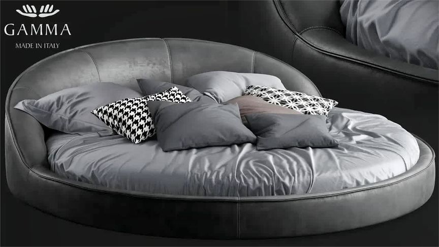 现代圆形床 3DMAX建模案例167(必收藏)