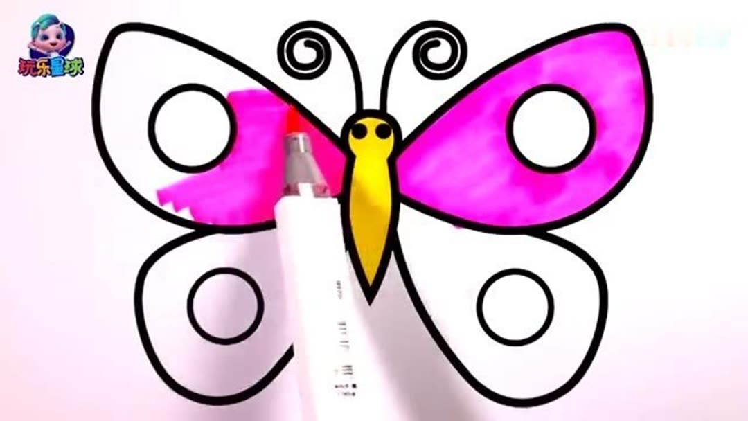 幼儿绘画会飞的蝴蝶简笔画视频