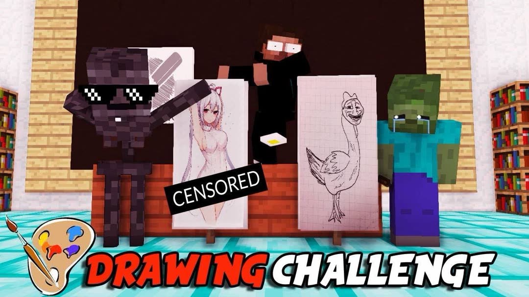 我的世界:人物绘画比赛,谁画得最好?