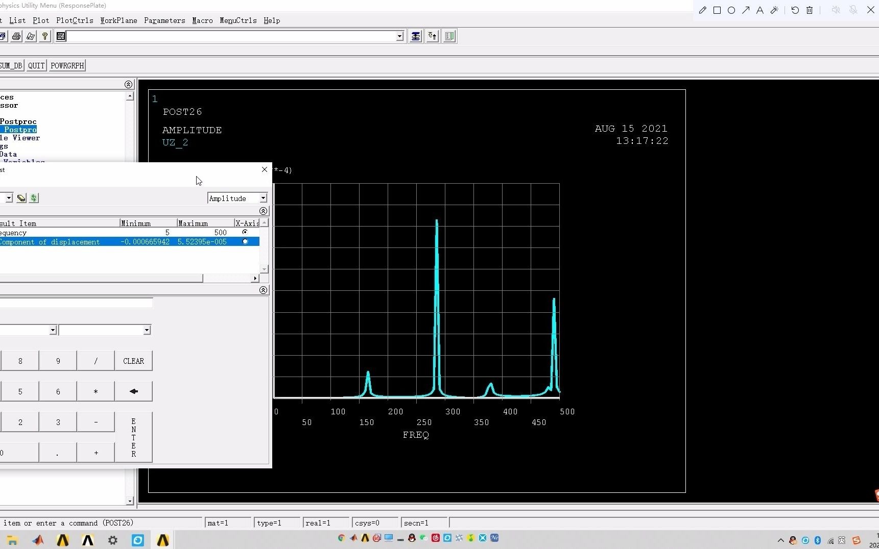 【ANSYS经典版】简单5分钟搞定平板某点的响应分析