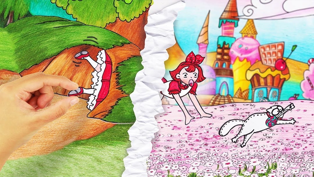 趣味定格动画:少女清理迷你糖果屋