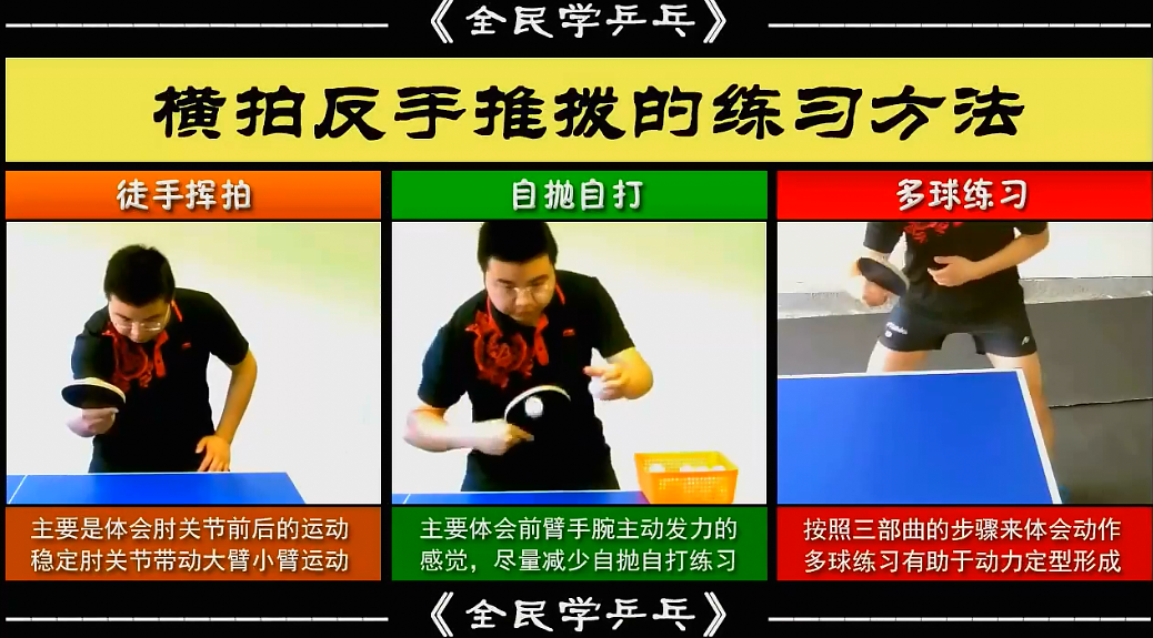 第33集:乒乓球横拍反手到底应该怎么练?指路明灯-横拍反手推拨训练...